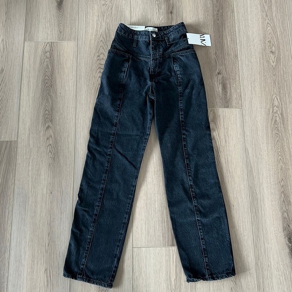 Zara | Jeans | Zara Pleated Straight Relax Jeans | Poshmark